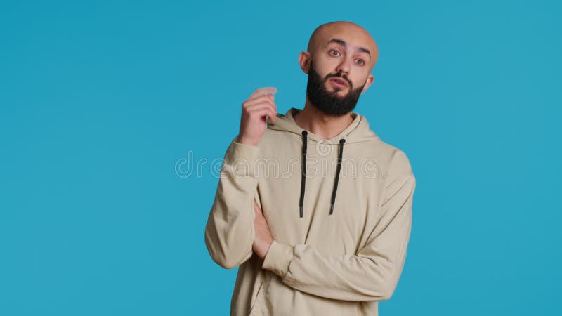 Middle Eastern Person Thinking about a Thing on Camera Stock Video ...