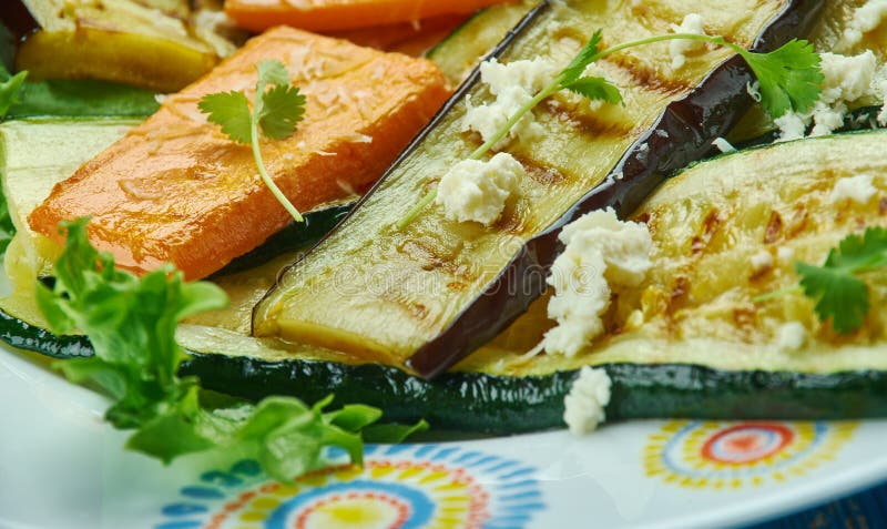 Middle Eastern Style Roasted Vegetables Stock Image - Image of tomatoes ...