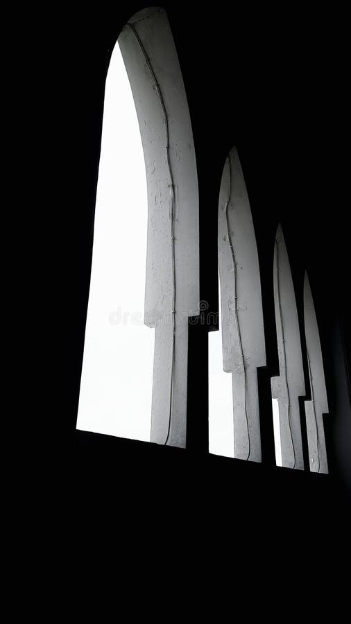 Middle Eastern Style Window Shot from Inside Building with Dark Shadow ...