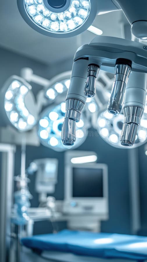 Middle Eastern Technician Using Robotic Surgical Arms in a High-tech ...