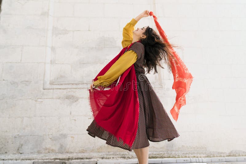 Middle Eastern Woman Dancing Stock Photo - Image of asia, adult: 273897126