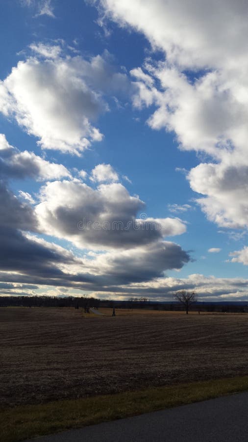 Middle of Field Took a Picture of a Clouds or Sky Stock Photo - Image ...