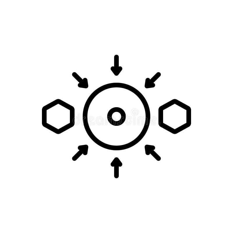 Black Solid Icon for Middle. Midst and between Stock Illustration ...