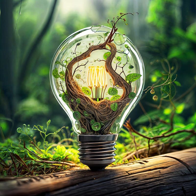 The Middle of the Light Bulb Has Its Own Ecosystem. a Plant Grows ...
