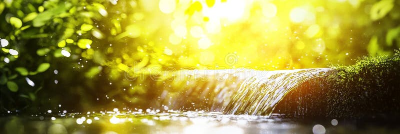 In the Middle of a Lush Green Forest, There is a Peaceful Waterfall ...