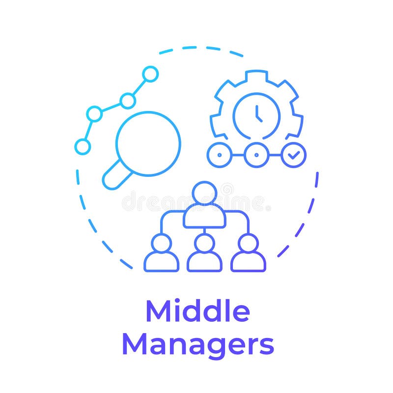 Middle Managers Blue Gradient Concept Icon Stock Illustration ...