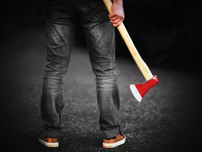 In the Middle of the Night Stands a Man Who Holds in His Hand an Axe ...