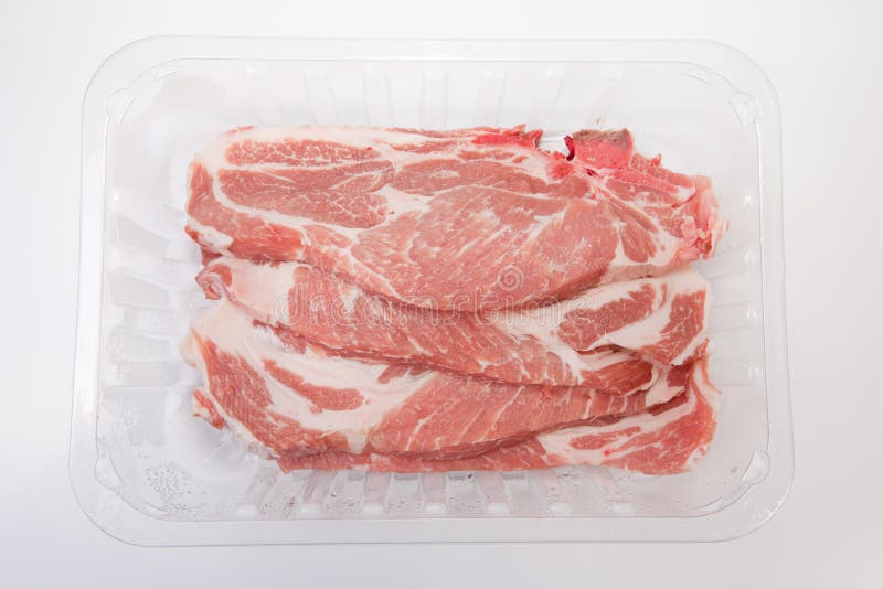 Middle rib chops of pork stock image. Image of piece - 112566181