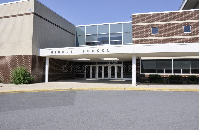 Middle school building stock image. Image of secondary - 20350327