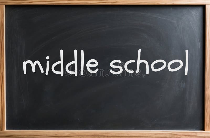 Middle SCHOOL Inscription Text Words on the Blackboard Stock ...