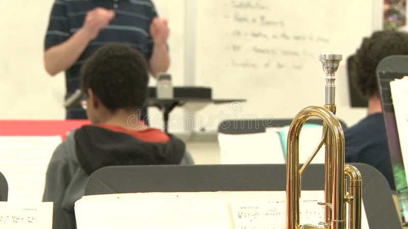 Middle School Students Practicing in Music Class (4 of 10) Stock ...