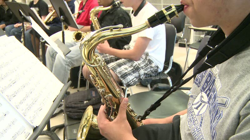 Middle School Students Practicing in Music Class (6 of 10) Stock ...
