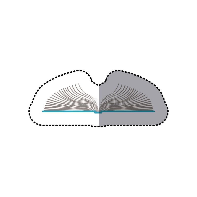 Middle Shadow Color Sticker with Open Book Stock Illustration ...