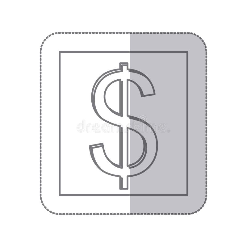Middle Shadow Monochrome Square with Currency Symbol of Dollar Stock ...