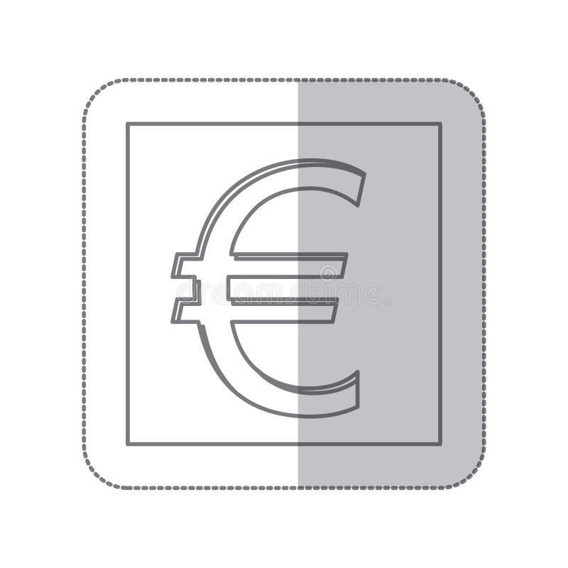 Middle Shadow Monochrome Square with Currency Symbol of Euro Stock ...