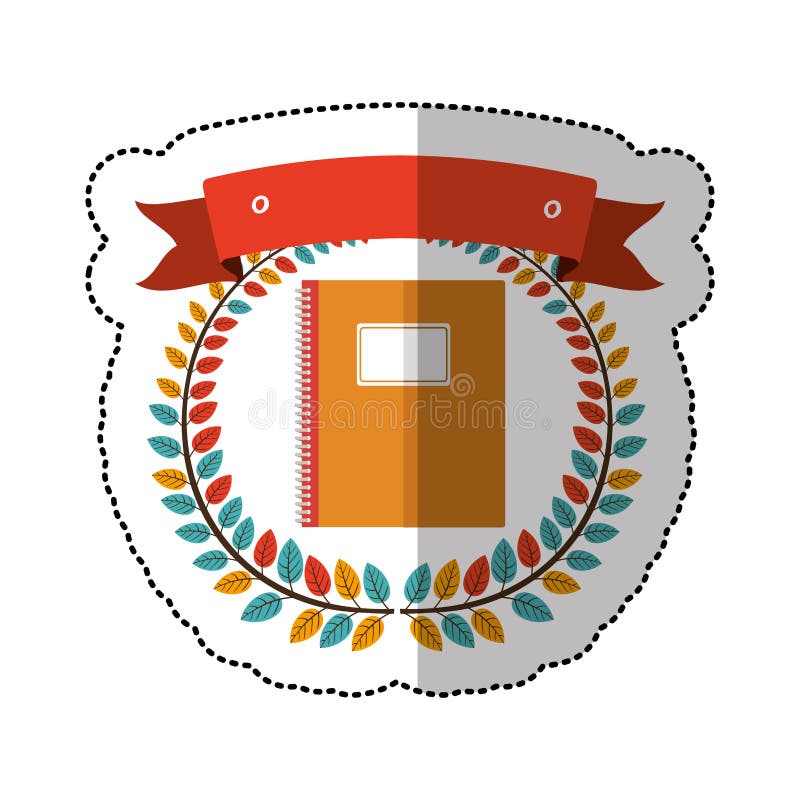 Middle Shadow Sticker with Colorful Olive Crown with Ribbon and ...