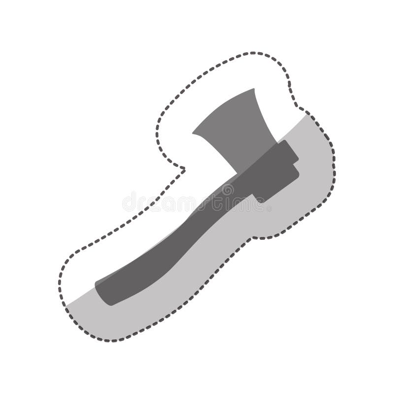 Middle Shadow Sticker Grayscale with Ax Stock Vector - Illustration of ...