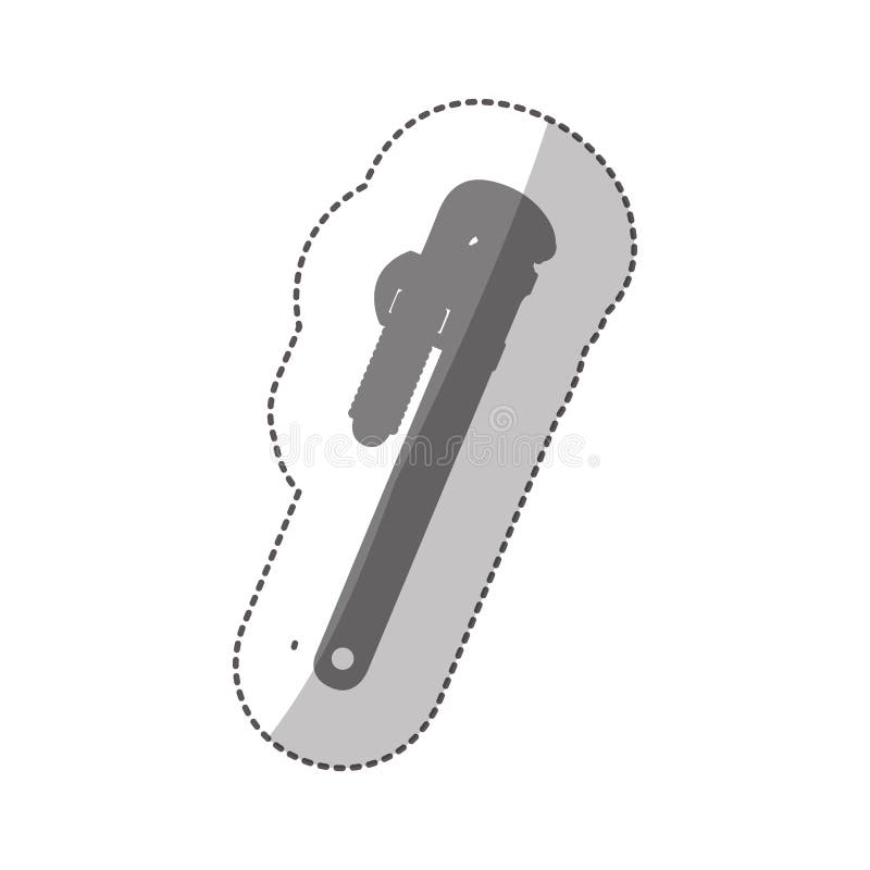 Middle Shadow Sticker Grayscale with Pipe Wrench Stock Vector ...