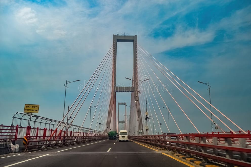 The Middle Span of the Cable Stayed Bridge is Called Suramadu Bridge ...