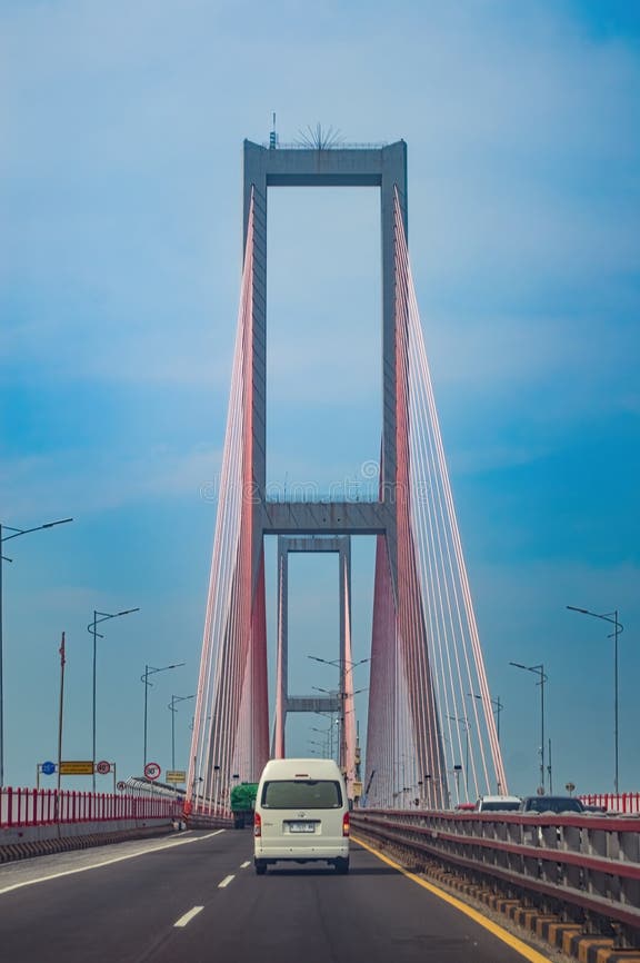 The Middle Span of the Cable Stayed Bridge is Called Suramadu Bridge in ...