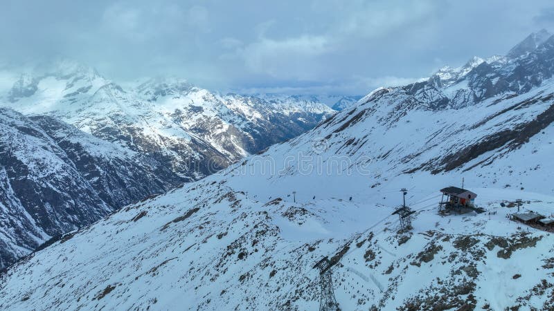 At the Middle Station of the Rothorn in Zermatt, Switzerland Stock ...