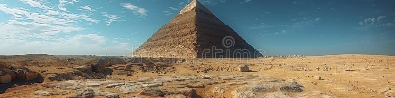In the Middle of a Vast Desert Stands a Massive Pyramid Under the Open ...