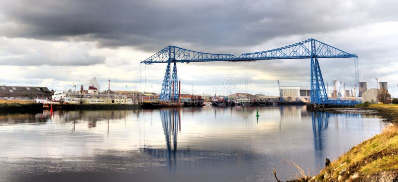 Middlesbrough Transporter Bridge and the River Tees Stock Image - Image ...