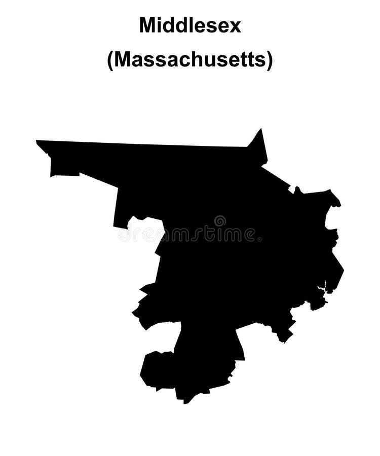 Middlesex outline map stock vector. Illustration of area - 361604854