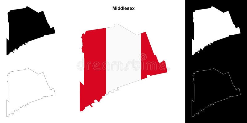 Middlesex outline map stock vector. Illustration of contour - 361024579