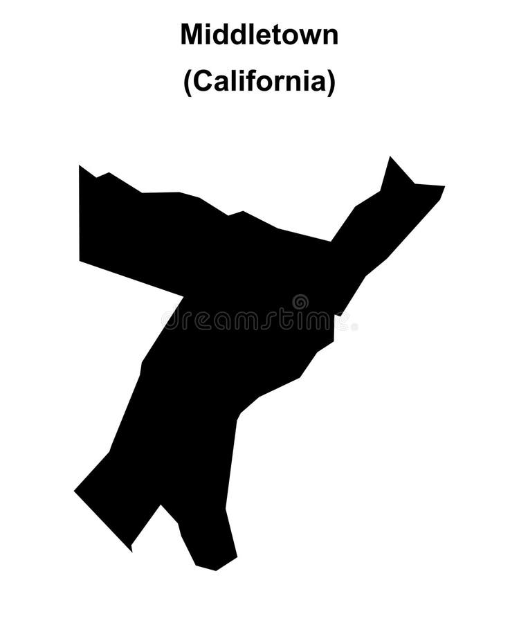 Middletown outline map stock vector. Illustration of silhouette - 387340634