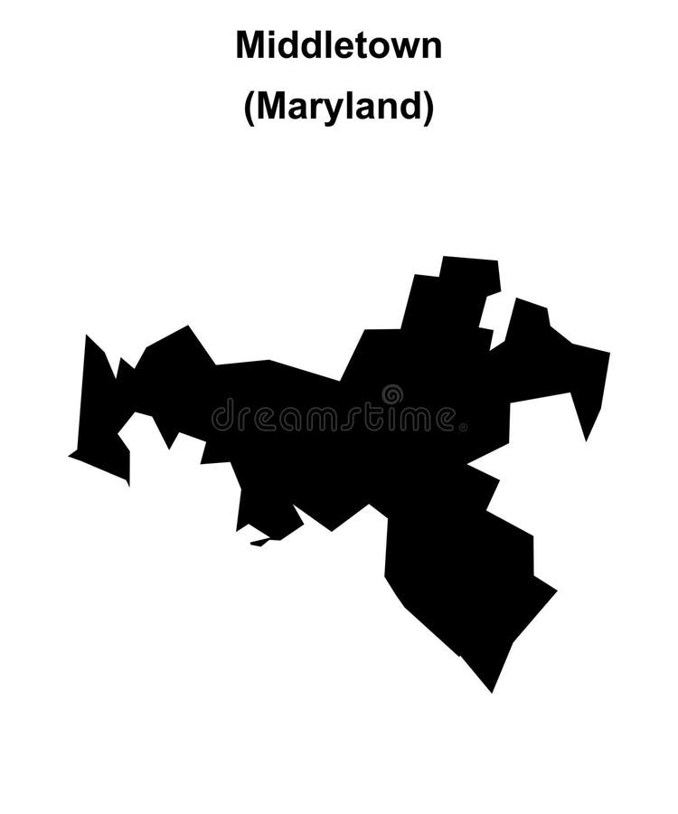 Middletown outline map stock vector. Illustration of icon - 387369361