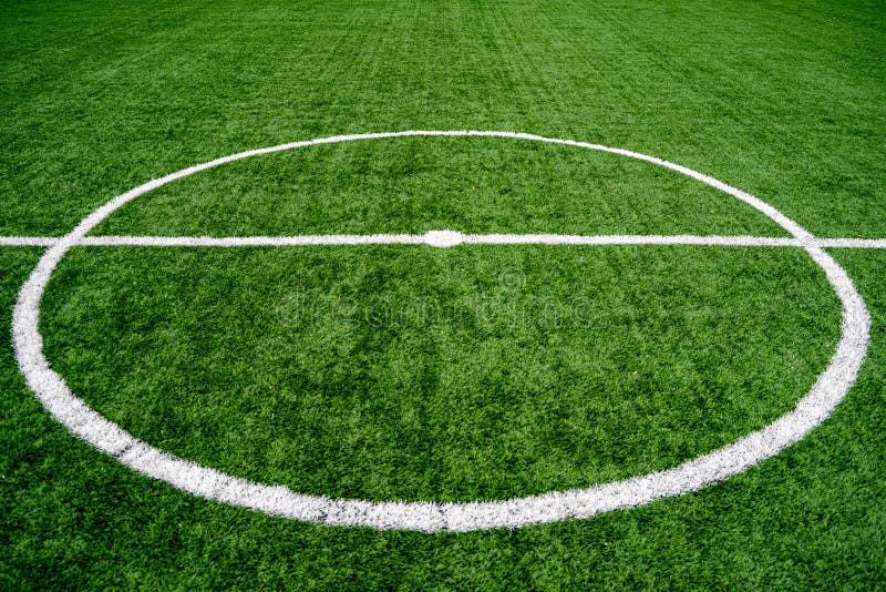 Midfield Line on an Artificial Grass Football Pitch Stock Image - Image ...