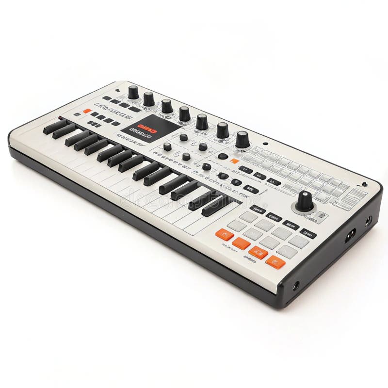 MIDI Controller Isolated on White Background Stock Illustration ...