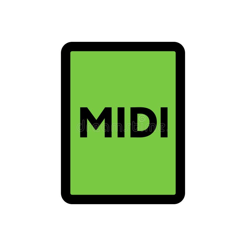 MIDI File Icon Line Isolated on White Background. Black Flat Thin Icon ...