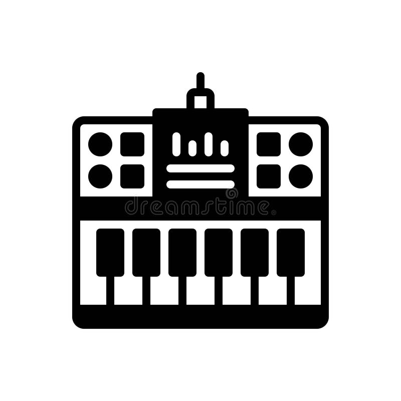 Black Solid Icon for Midi, Synthesizer and Electronic Stock Vector ...