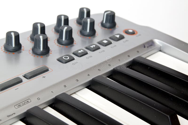 Electronic Keyboards on a Rack Stock Photo - Image of slider, nerd: 3003650