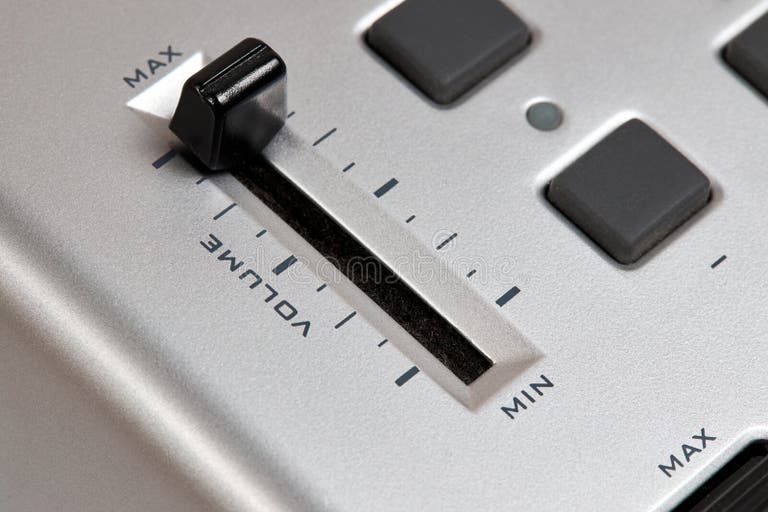 Midi Keyboard Controller Close Up with Faders Wheel Buttons and Knobs Pitch, Band, Modulation ...