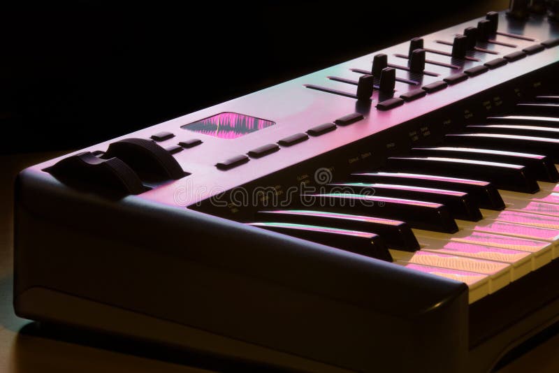 Midi keyboard detail 2 stock image. Image of sound, midi - 59671385
