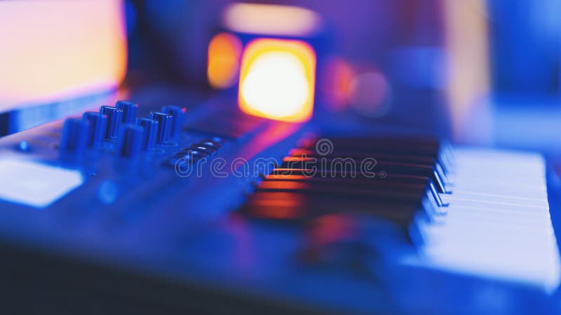 Midi Controller Keyboard Blue Light Stock Photos - Free & Royalty-Free ...