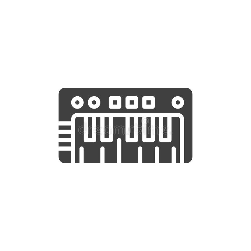 Midi keyboard vector icon stock vector. Illustration of sign - 174374998