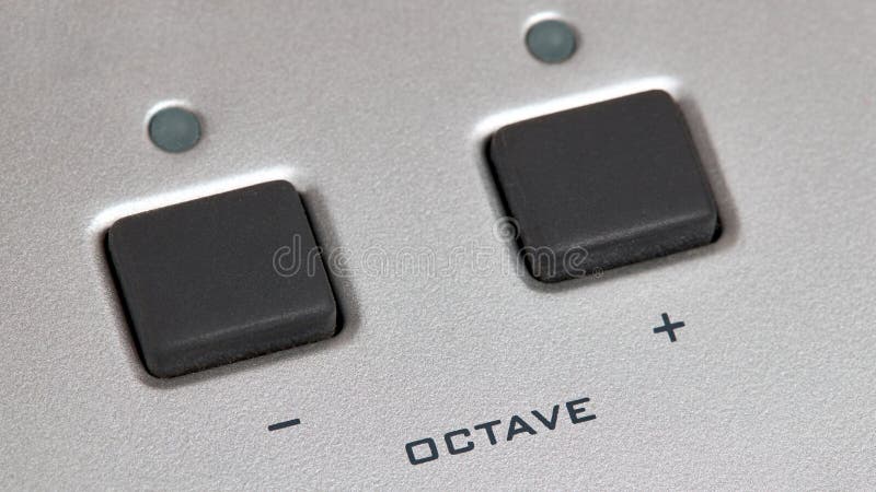 Midi Octave Up Down Buttons Close Up or Knobs Octave Max Min. Stock ...