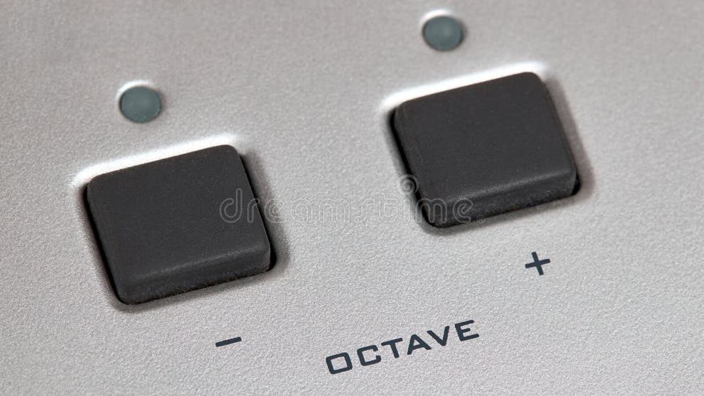 Midi Octave Up Down Buttons Close Up or Knobs Octave Max Min. Stock ...