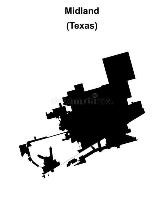 Midland outline map stock vector. Illustration of isolated - 357647517