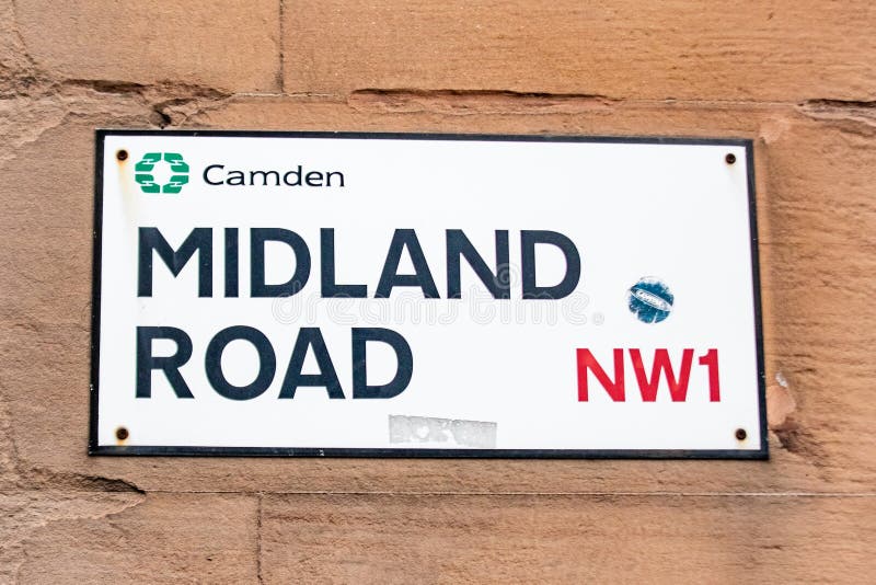 Midland Road Sign in Camden, London Stock Image - Image of destination ...