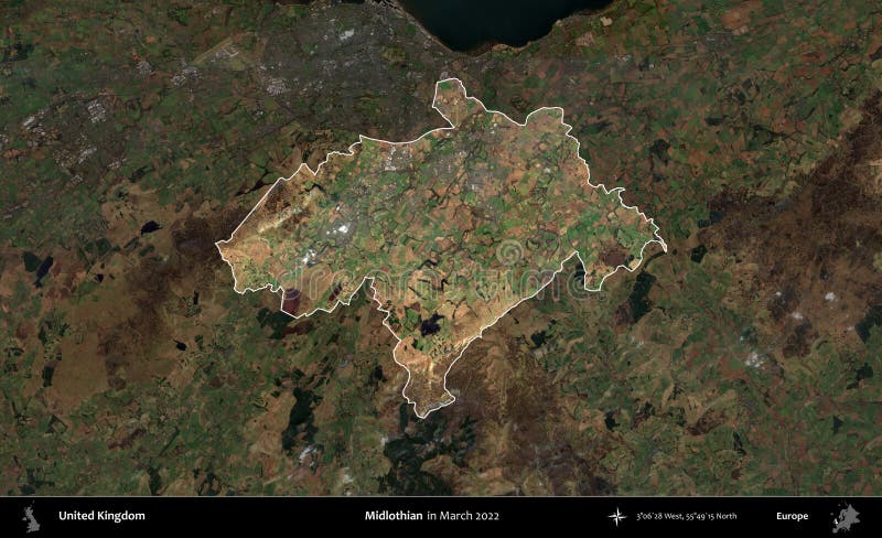 Midlothian Highlighted, United Kingdom. Sentinel. March 2022 Stock ...
