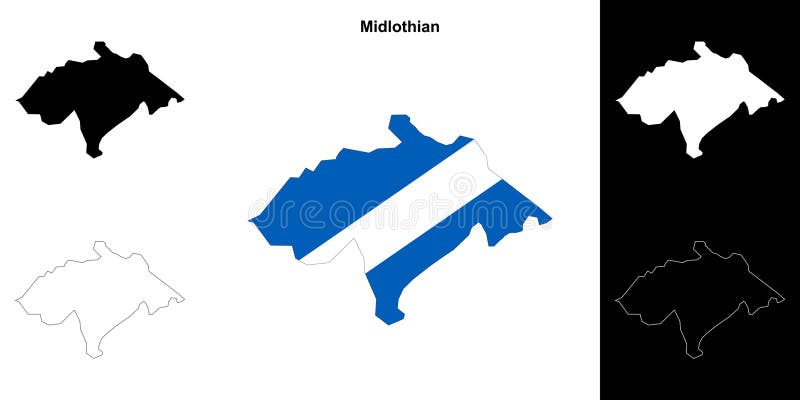 Midlothian outline map stock vector. Illustration of detailed - 323681190