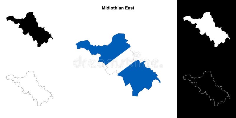 Midlothian East Outline Map Stock Illustration - Illustration of atlas ...