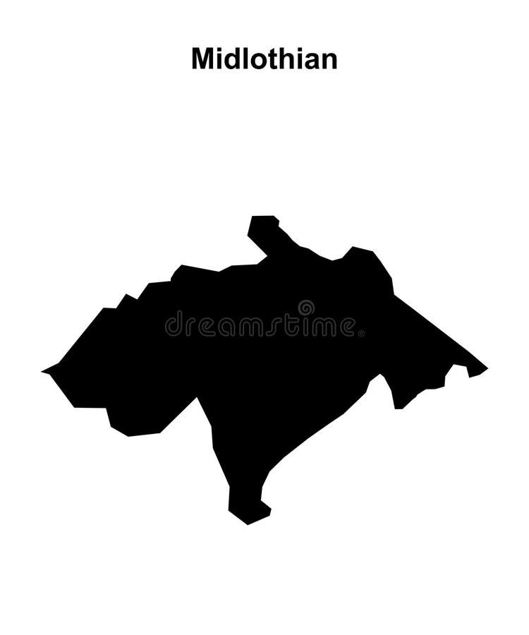 Midlothian outline map stock vector. Illustration of midlothian - 360654247