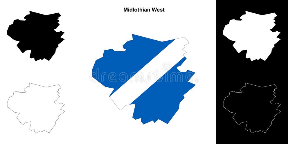 Midlothian West Outline Map Stock Vector - Illustration of west ...