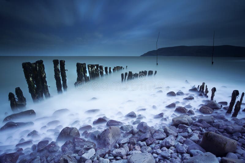 Midnight Beach stock photo. Image of moorland, coast - 30792850
